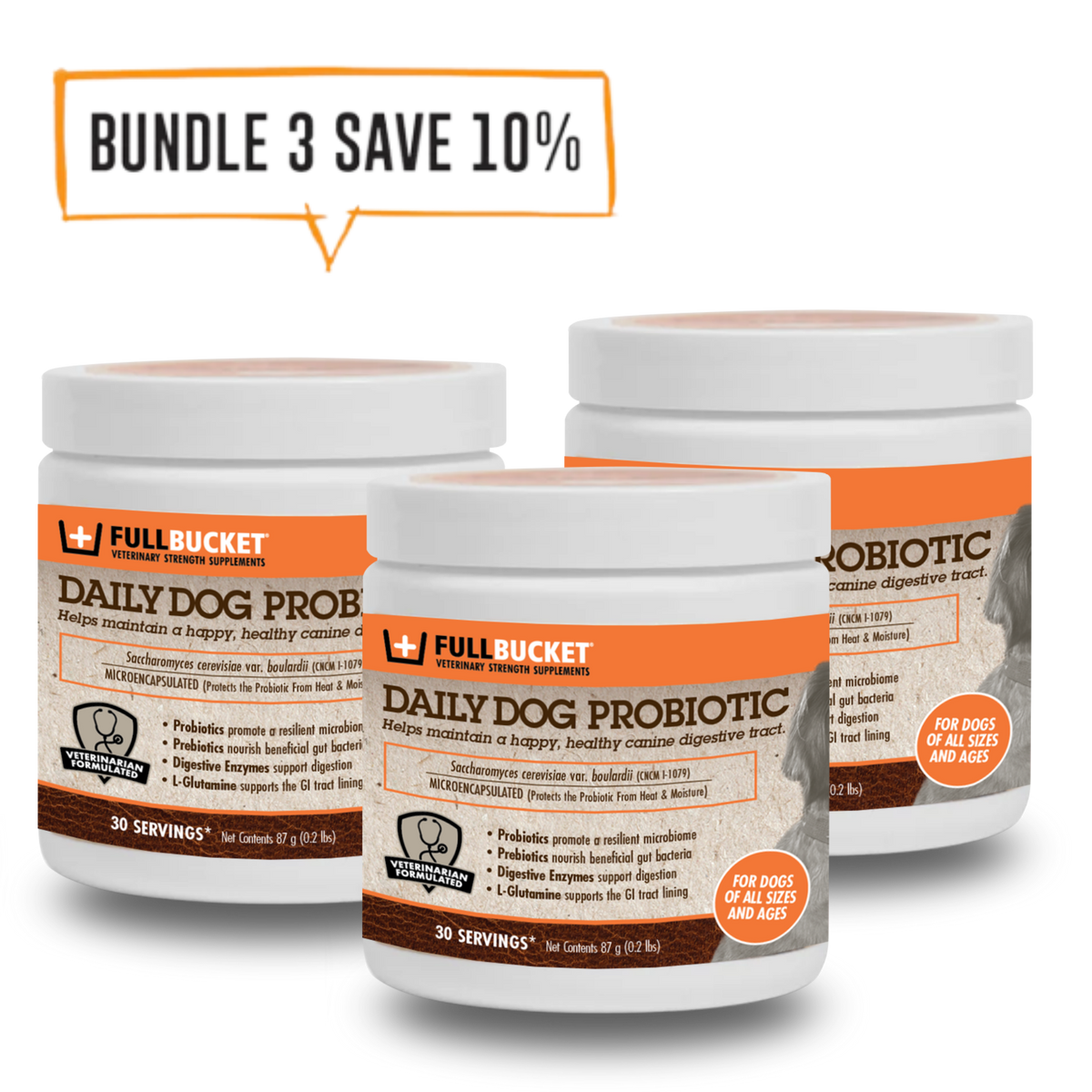 Daily Dog Probiotic Supplements for Gut Health | FullBucket Health