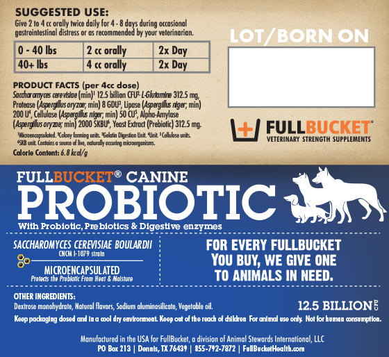 Canine Probiotic Paste for Urgent Care | FullBucket Health